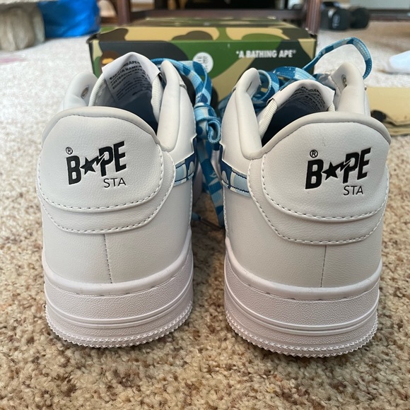 Bape | Shoes | Bape Sta Low White Abc Camo Blue 22 Size 105m | Poshmark